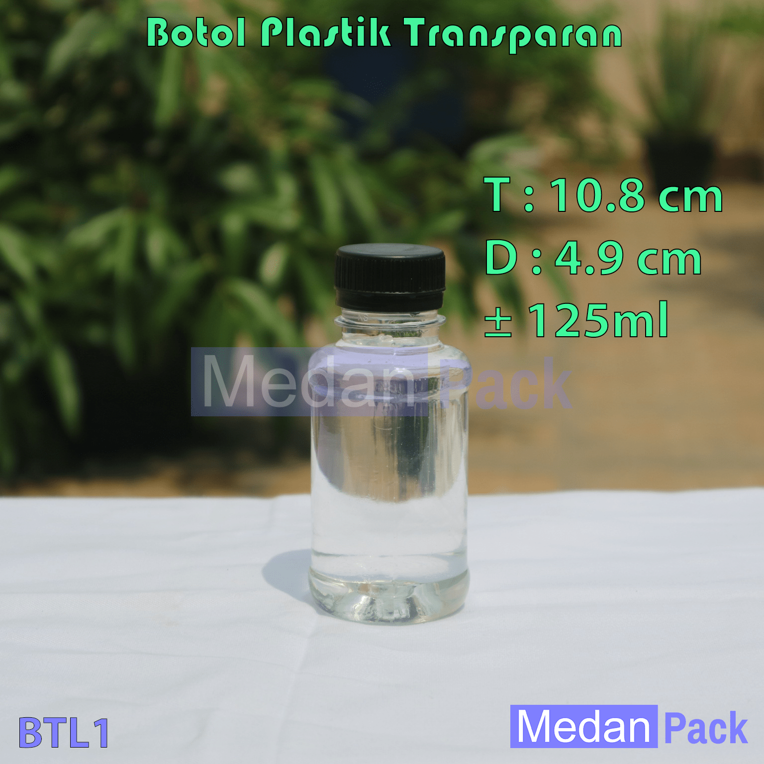 Botol Plastik Bulat Transparan AO 125 ml – Medan Pack